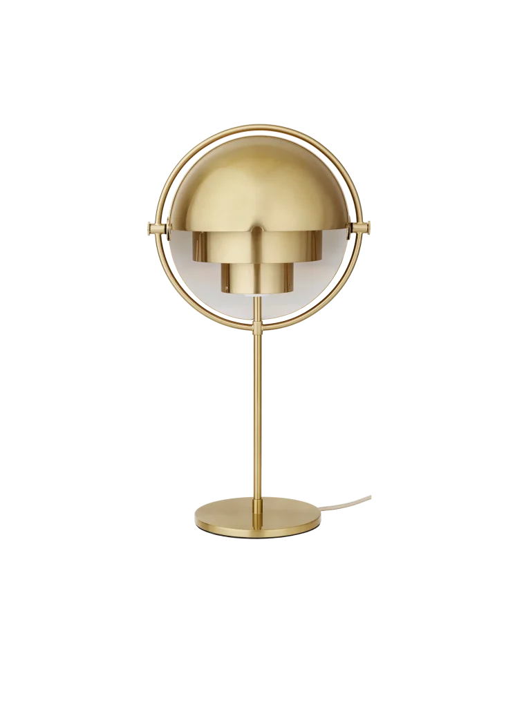 Multi-Lite Table Lamp, Shade Shiny Brass, Base Brass - Clay