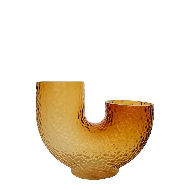 Arura Medium Glass Vase, Amber - Clay