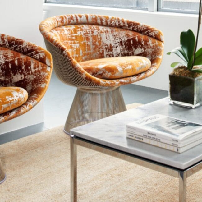 Florence Knoll Mini Desk Arabescato marble, Satin finish - Clay