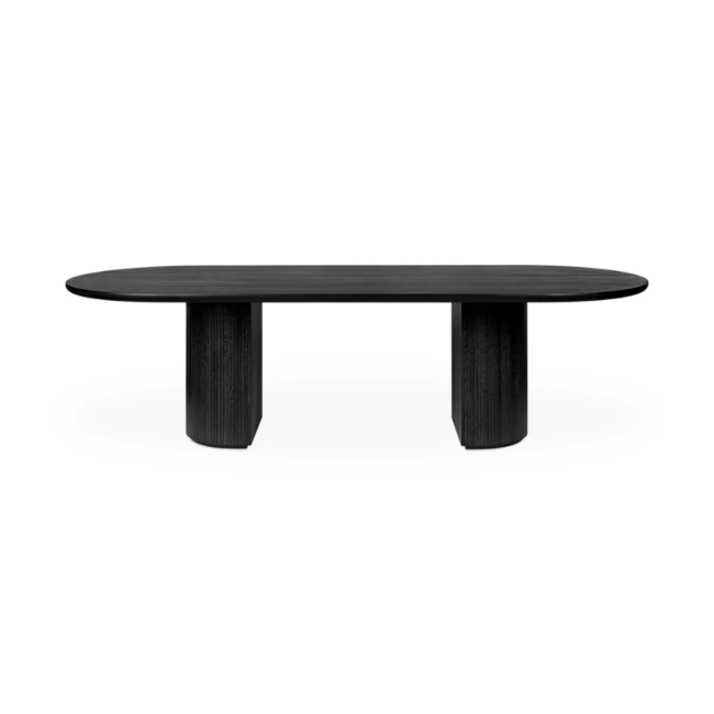 Moon Dining Table Brown/Black Stained Veneer Oak Lacquered - Clay